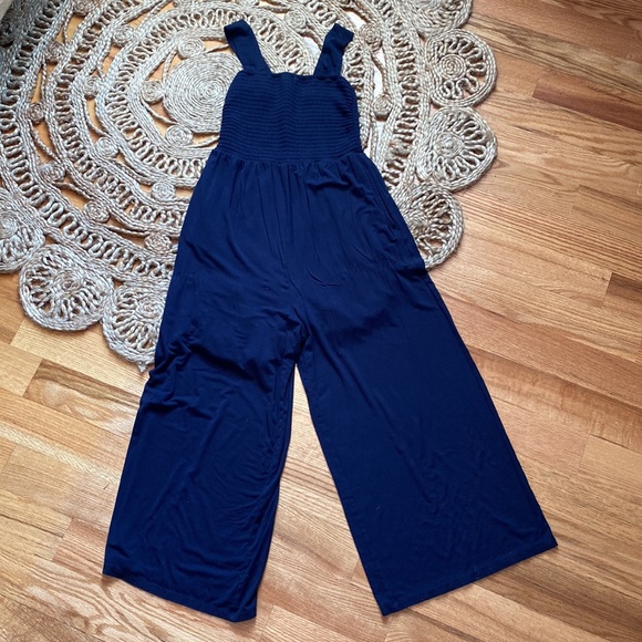 LOFT | Pants & Jumpsuits | Loft Smocked Strappy Jumpsuit | Poshmark